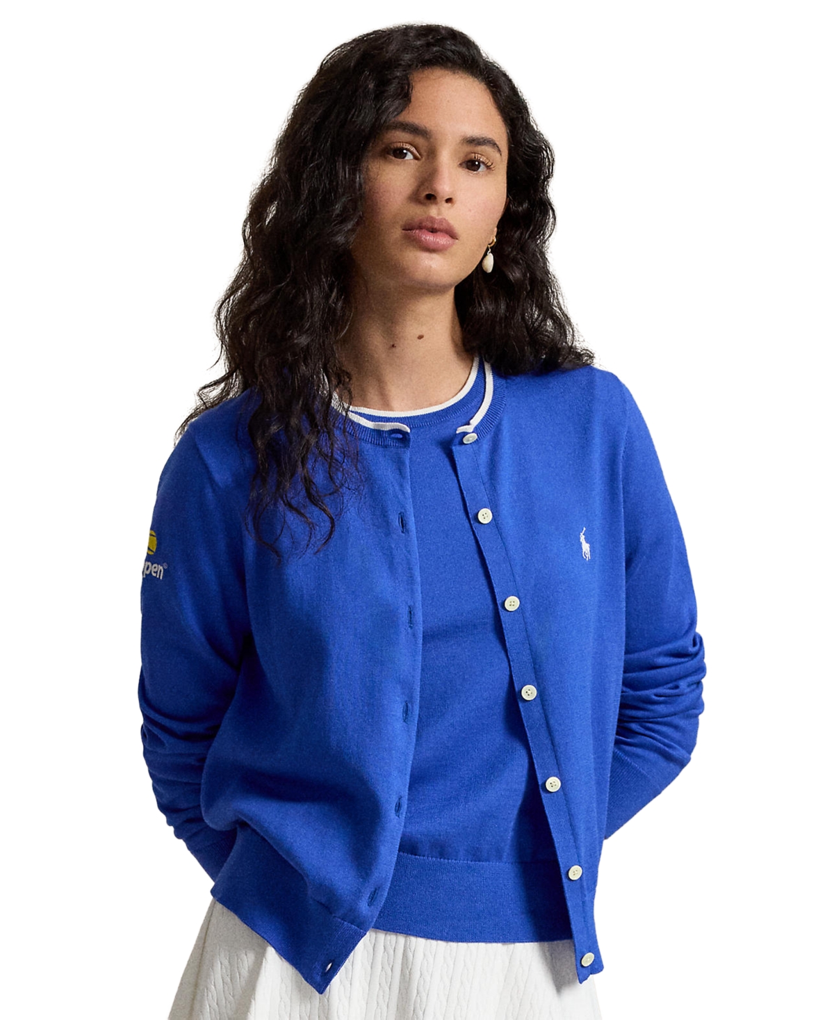 Click here for Polo Ralph Lauren Womens Us Open Crew Neck Long-Sl... prices