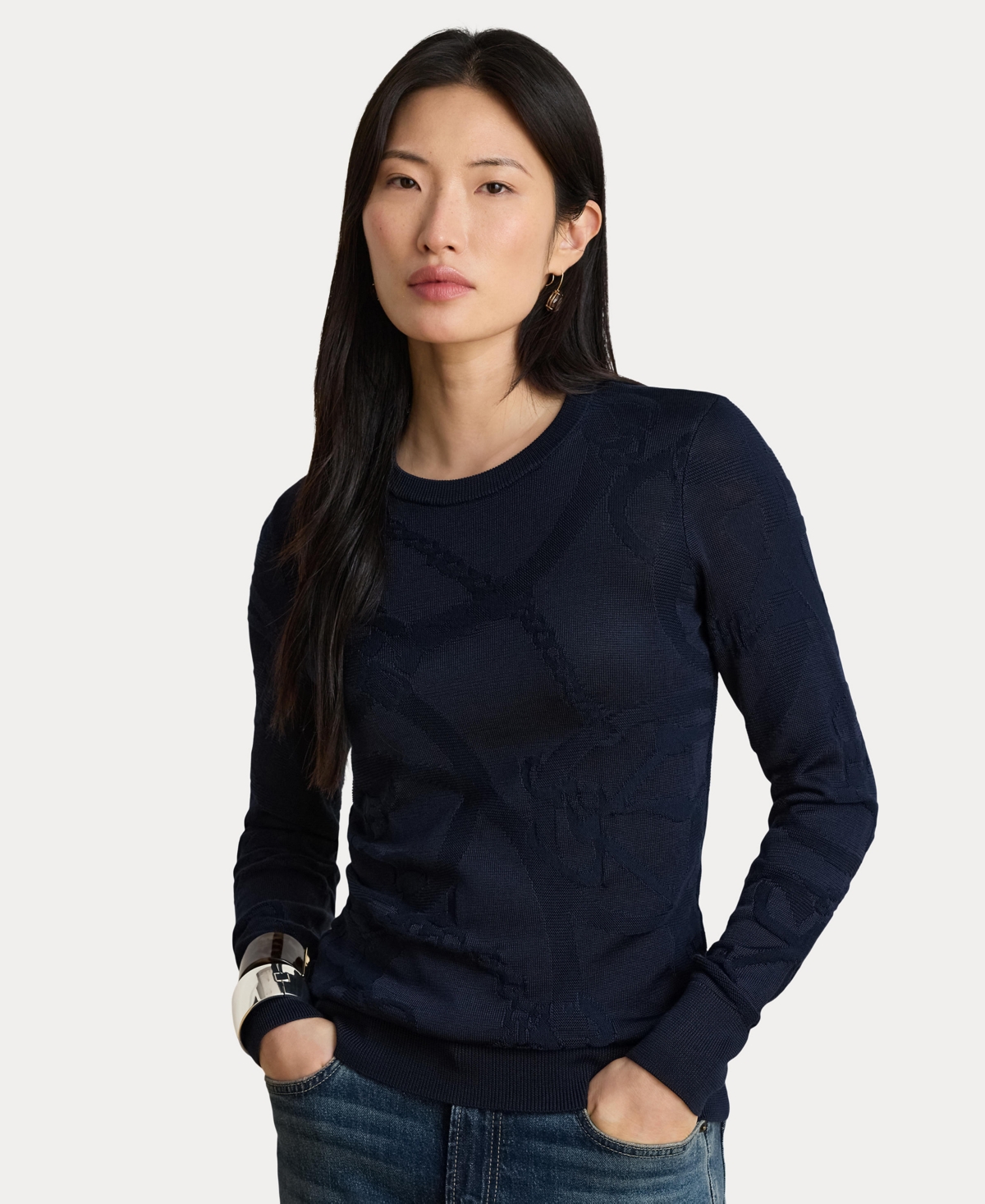 Click here for Lauren Ralph Lauren Womens Belting-Motif Slim-Fit... prices
