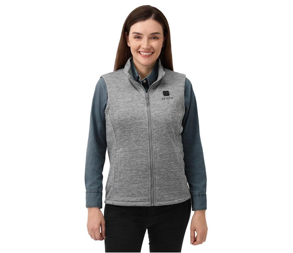 Click here for ororo Womens 4-Zone Heated Fleece Vest - Flecking... prices