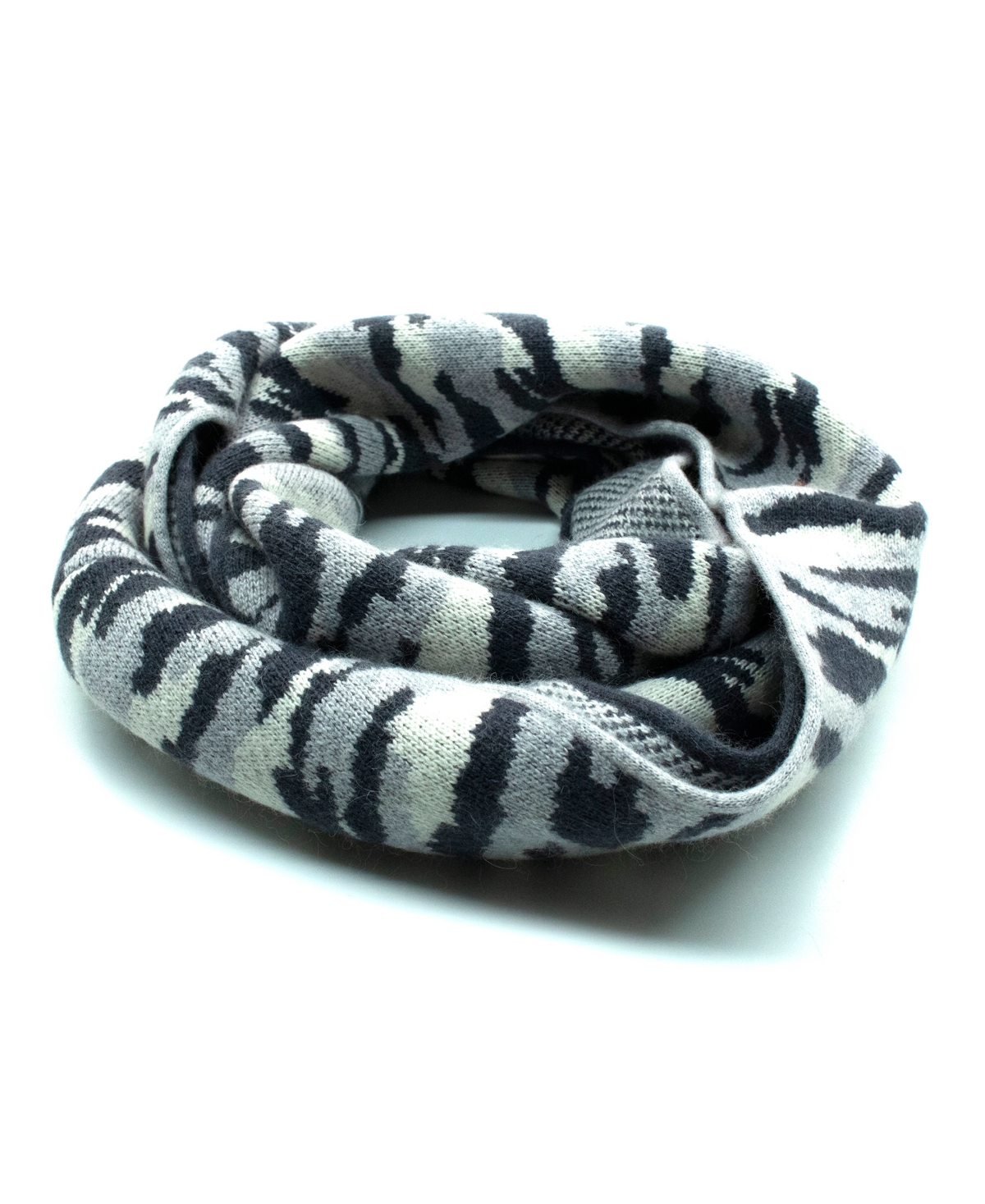 Click here for Portolano Camo Neckwarmer Scarf - Dark Slate/Silve... prices