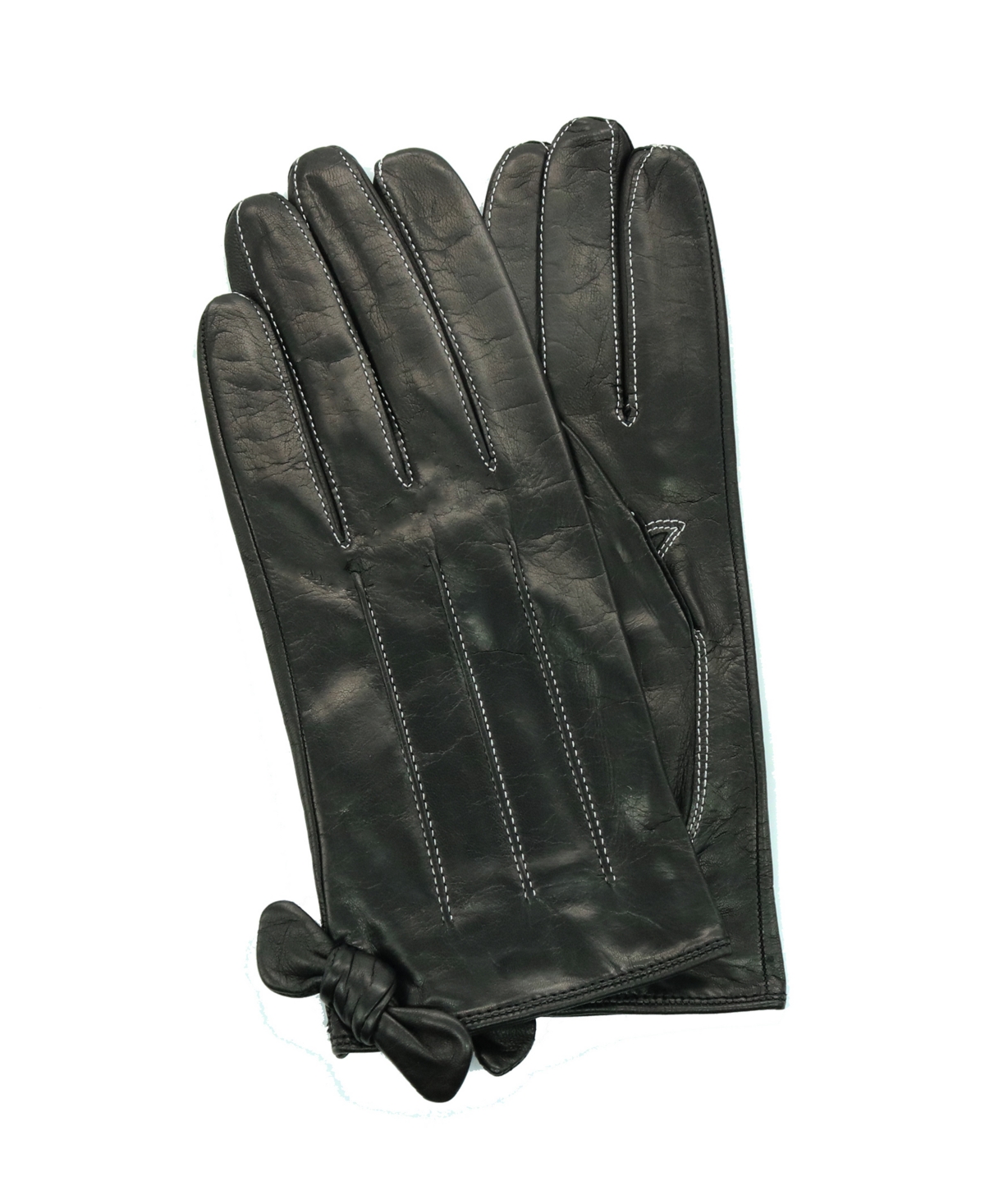Click here for Portolano Bow Leather Gloves - Black prices