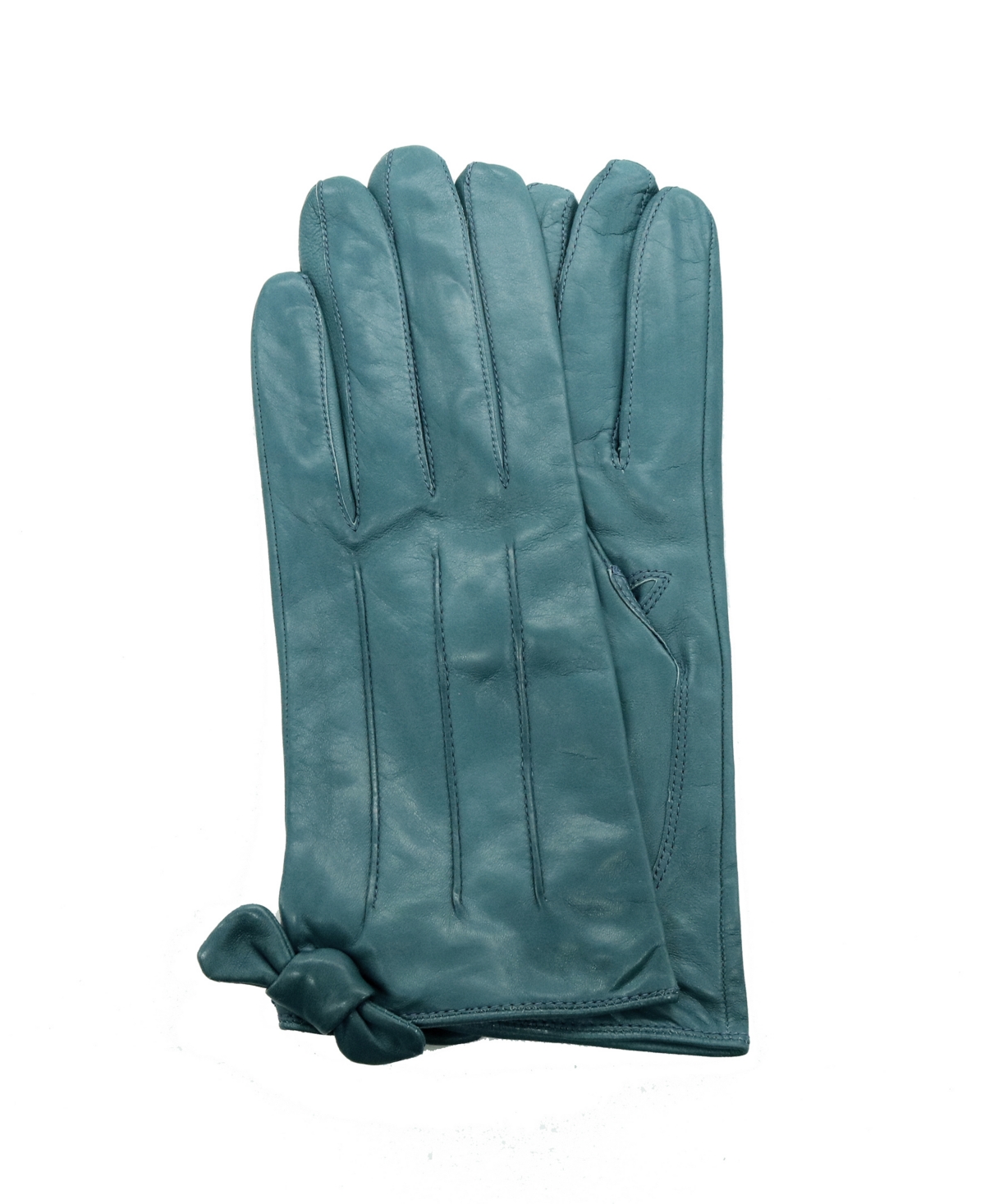 Click here for Portolano Bow Leather Gloves - Blue Steel prices