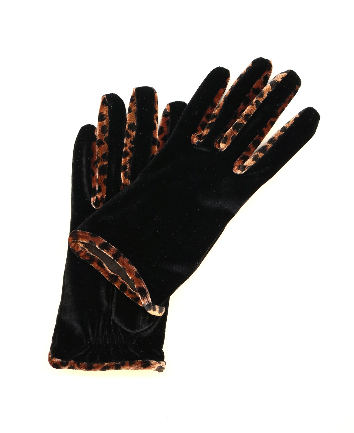Click here for Portolano Leopard Animal Print Gloves - Black/Chee... prices