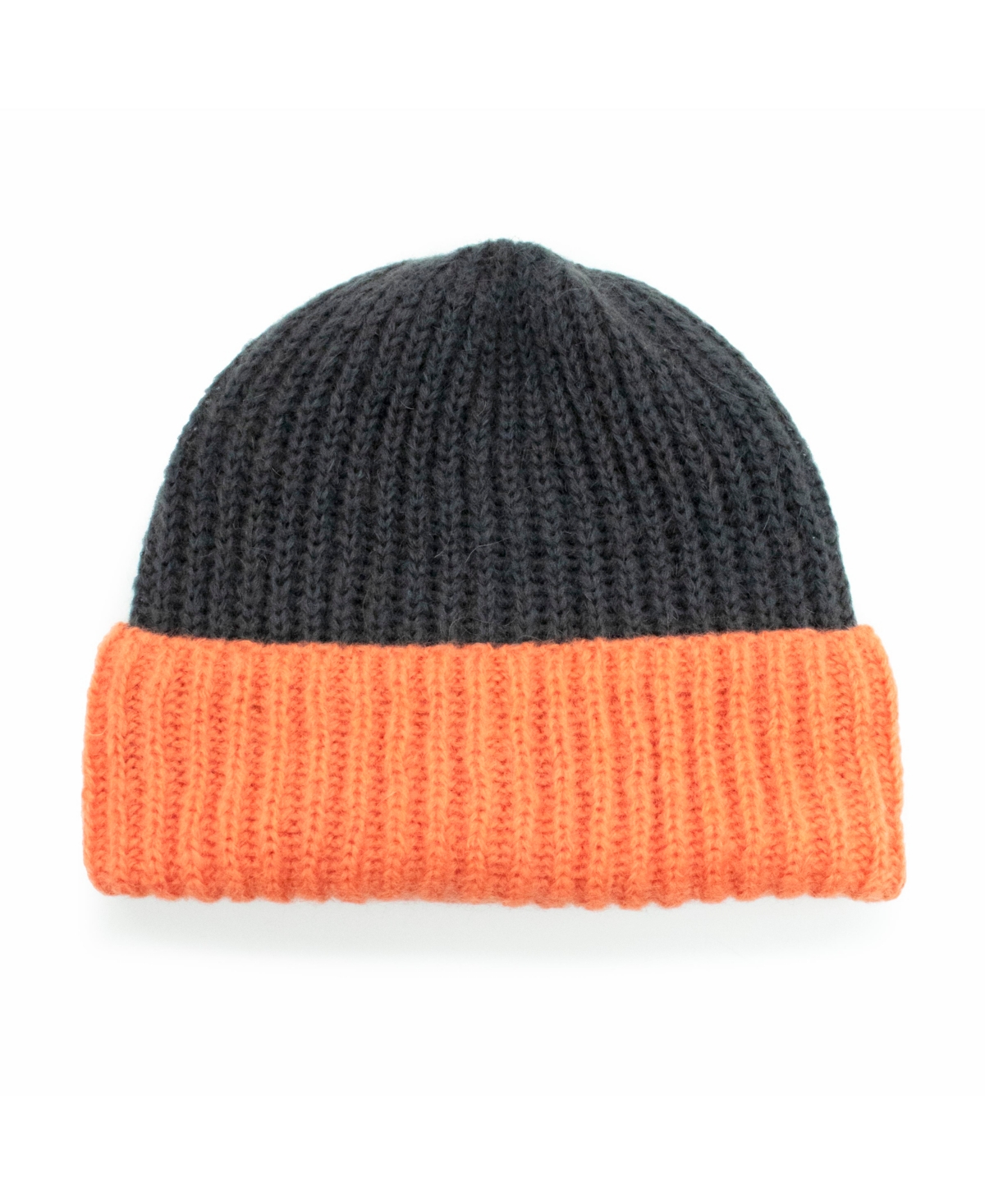 Click here for Portolano Colorblock Beanie Hat - Charcoal/Peach prices