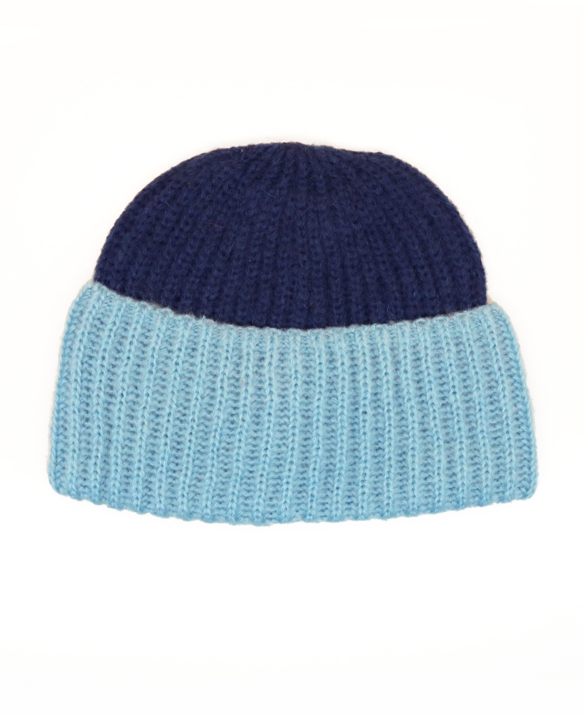 Click here for Portolano Colorblock Beanie Hat - Indigo/Baby Blue prices