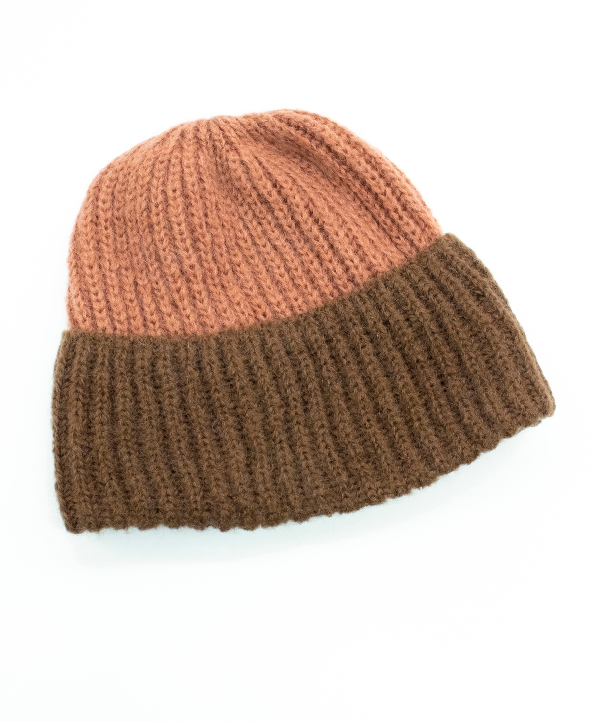 Click here for Portolano Colorblock Beanie Hat - Mattone/Brown prices