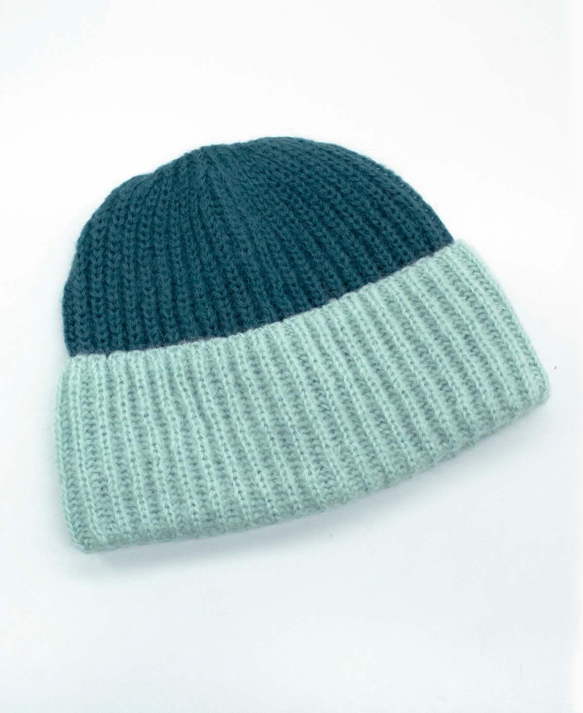 Click here for Portolano Colorblock Beanie Hat - Petrolio/Acqua prices