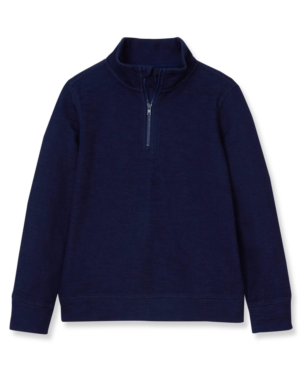 Click here for Lands End Boys Quarter Zip Slub Sweater - Navy prices