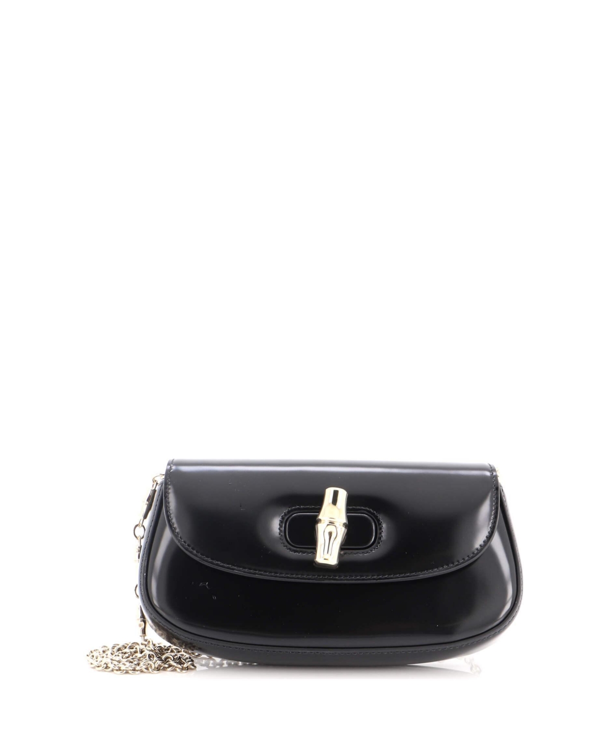 Click here for Pre-Owned Gucci Small Bamboo Night Chain Clutch Le... prices