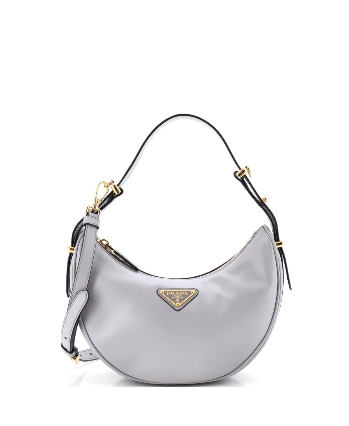 Click here for Pre-Owned Prada Mini Arque Half Moon Hobo Leather... prices