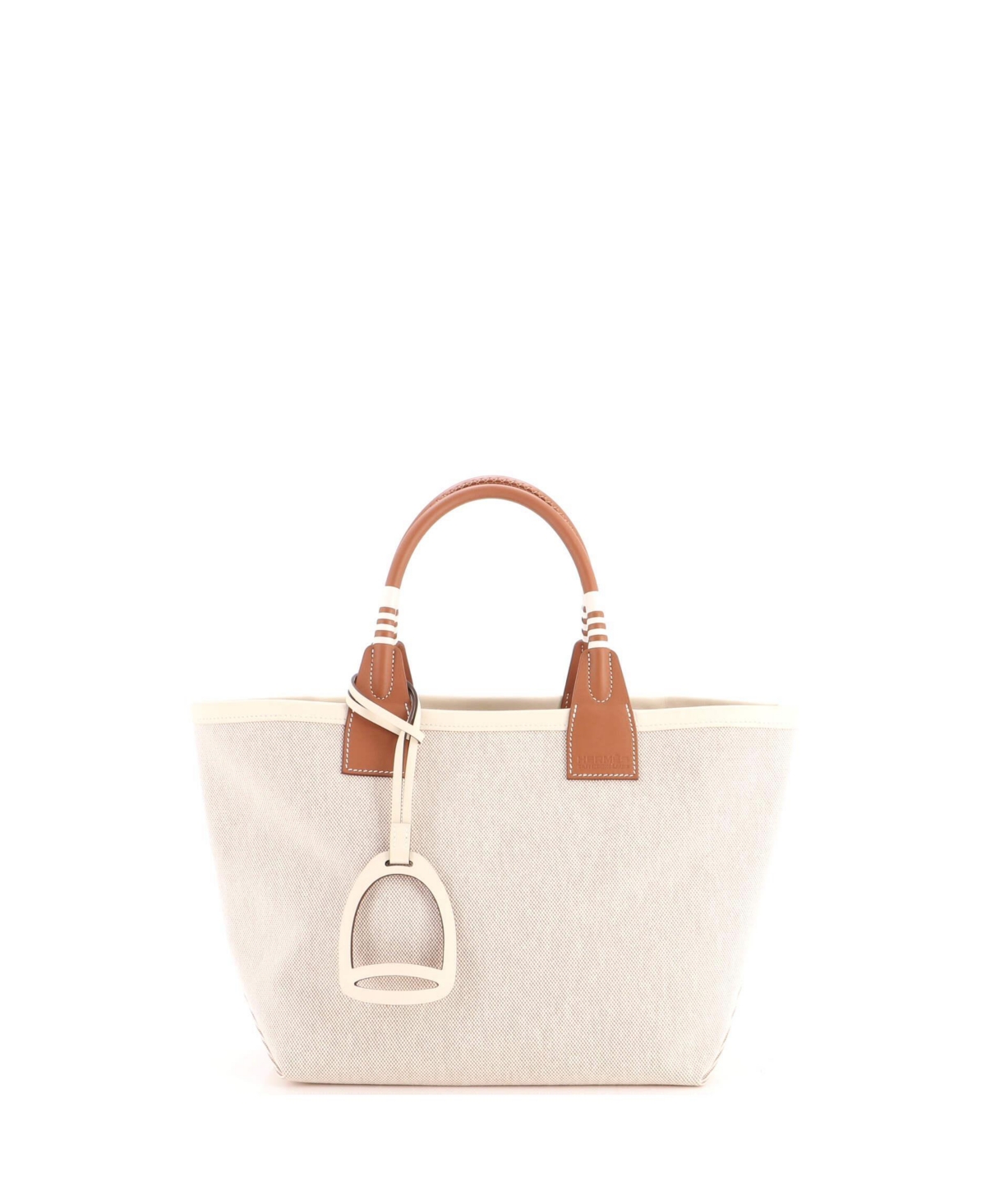Click here for Pre-Owned Hermes 25 Sac Steeple Tote Toile with Le... prices