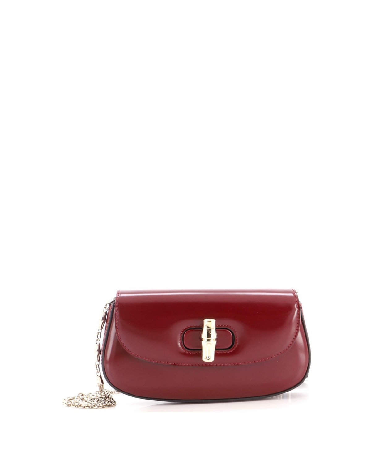 Click here for Pre-Owned Gucci Small Bamboo Night Chain Clutch Le... prices