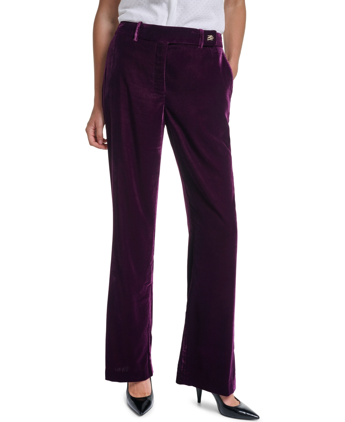 Click here for Karl Lagerfeld Paris Womens Wide-Leg Velvet Pants... prices