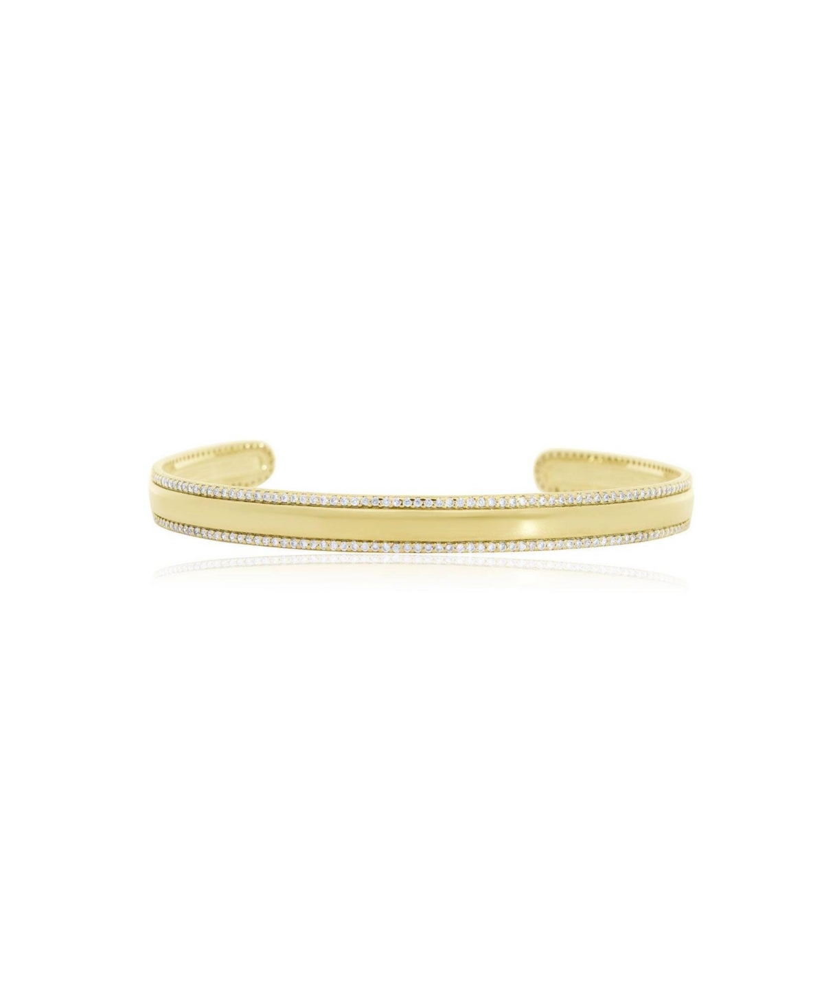 Click here for The Lovery Cz Cuff Border Bangle 14K Gold-Plated S... prices