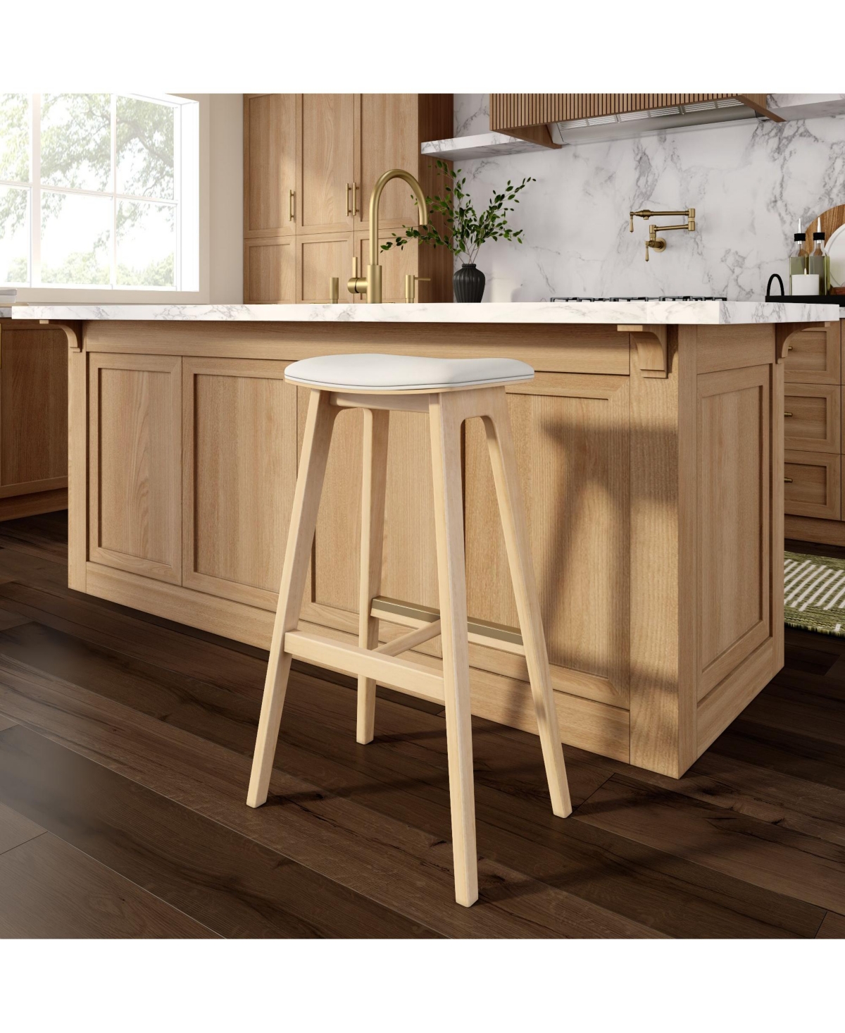 Click here for Plank+Beam Beryl Upholstered Bar Height Stool Pu L... prices