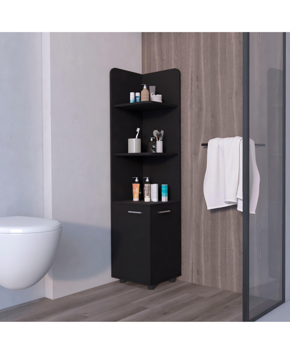 Click here for Fm Furniture Sunriver Corner Shelf with Cabinet  3... prices