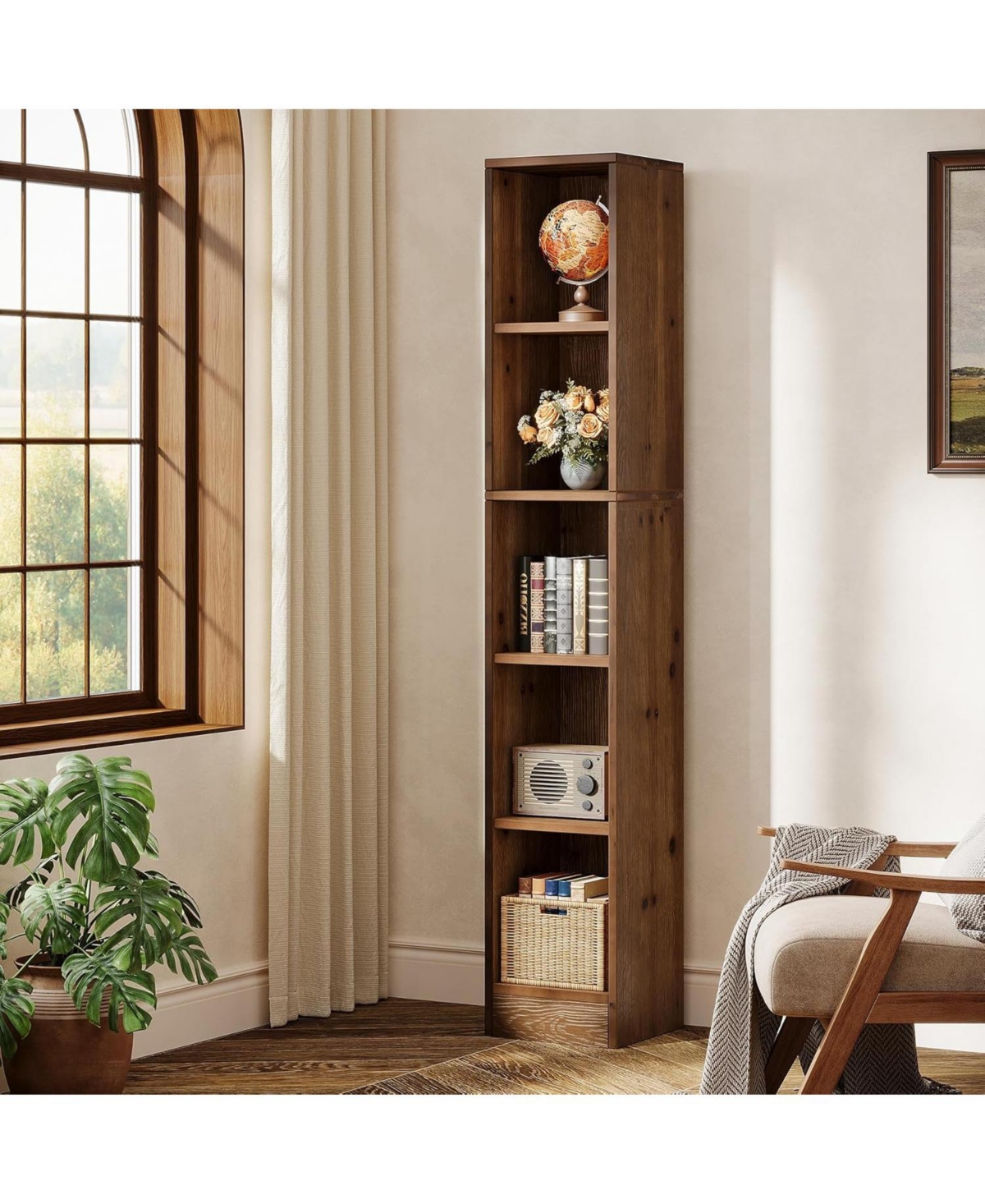Click here for Tribesigns 70.9-Inch Tall Solid Wood Bookshelf  5-... prices