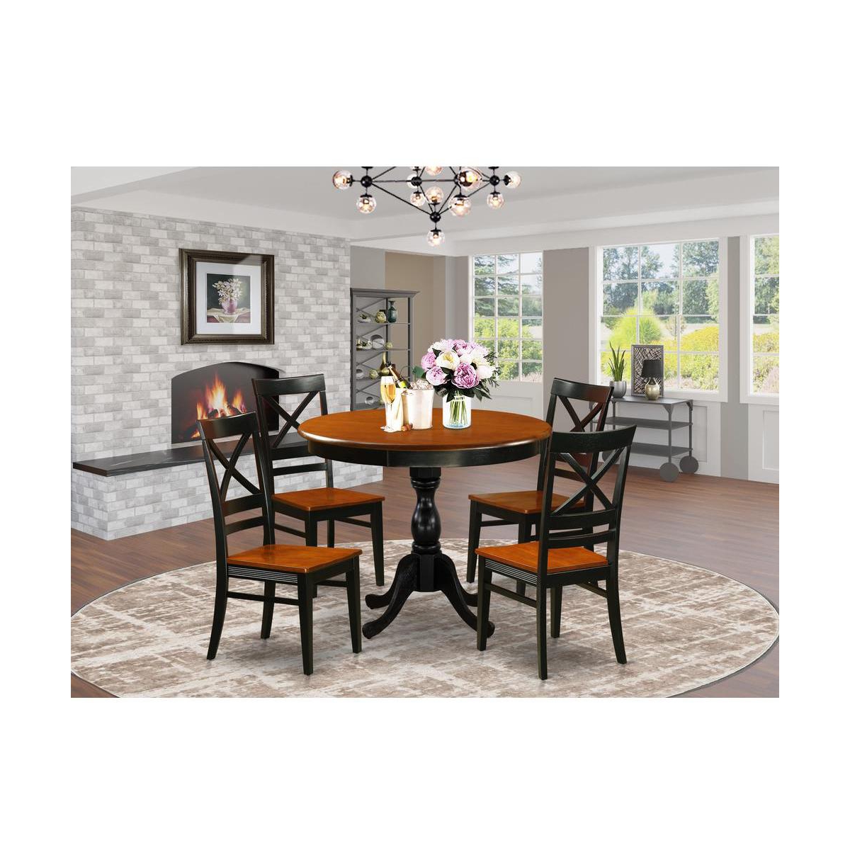 Click here for East West Furniture 5-Piece Kitchen Table Set Cont... prices