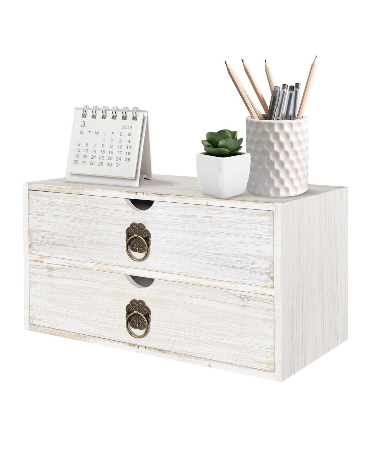 Click here for Danrong Wood Drawer Desk Organizer Rustic Desktop... prices