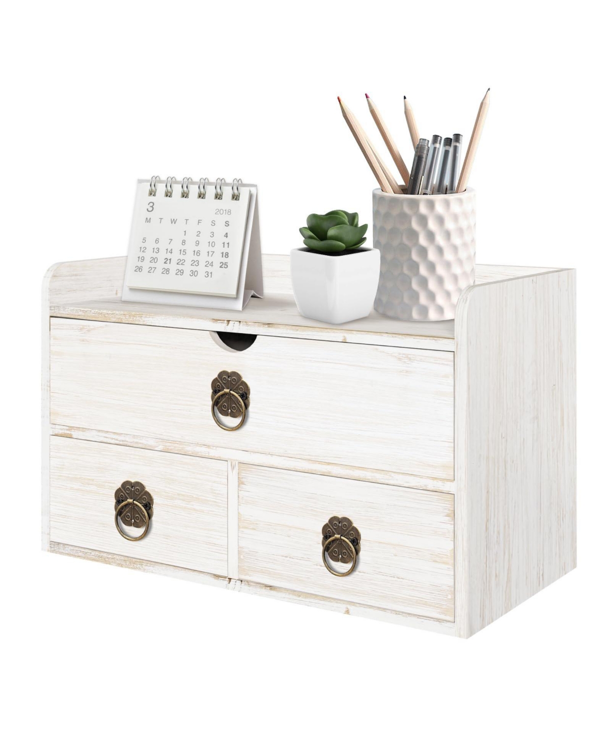 Click here for Danrong Wood Drawer Desk Organizer Rustic Desktop... prices