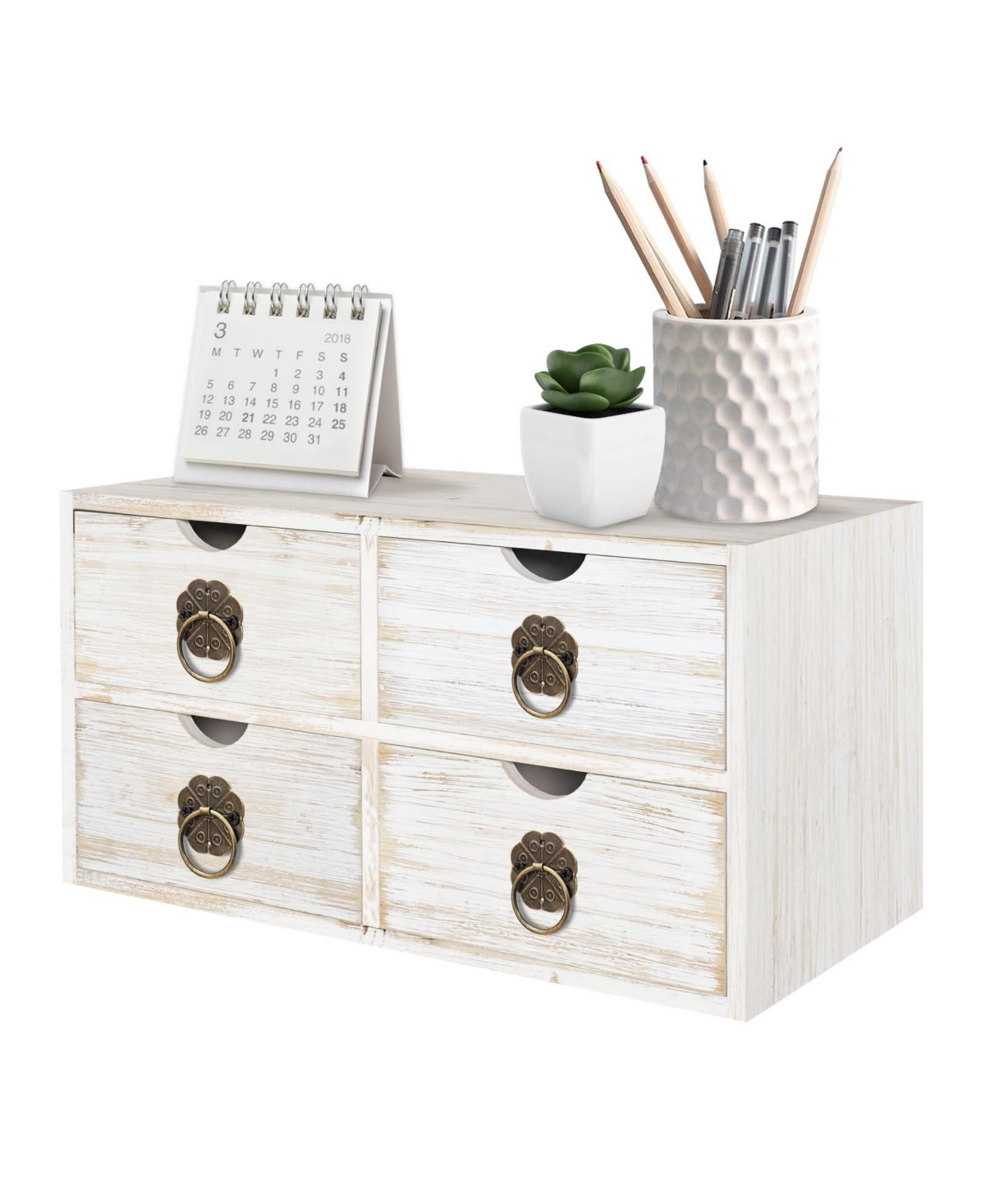 Click here for Danrong Wood Drawer Desk Organizer Rustic Desktop... prices