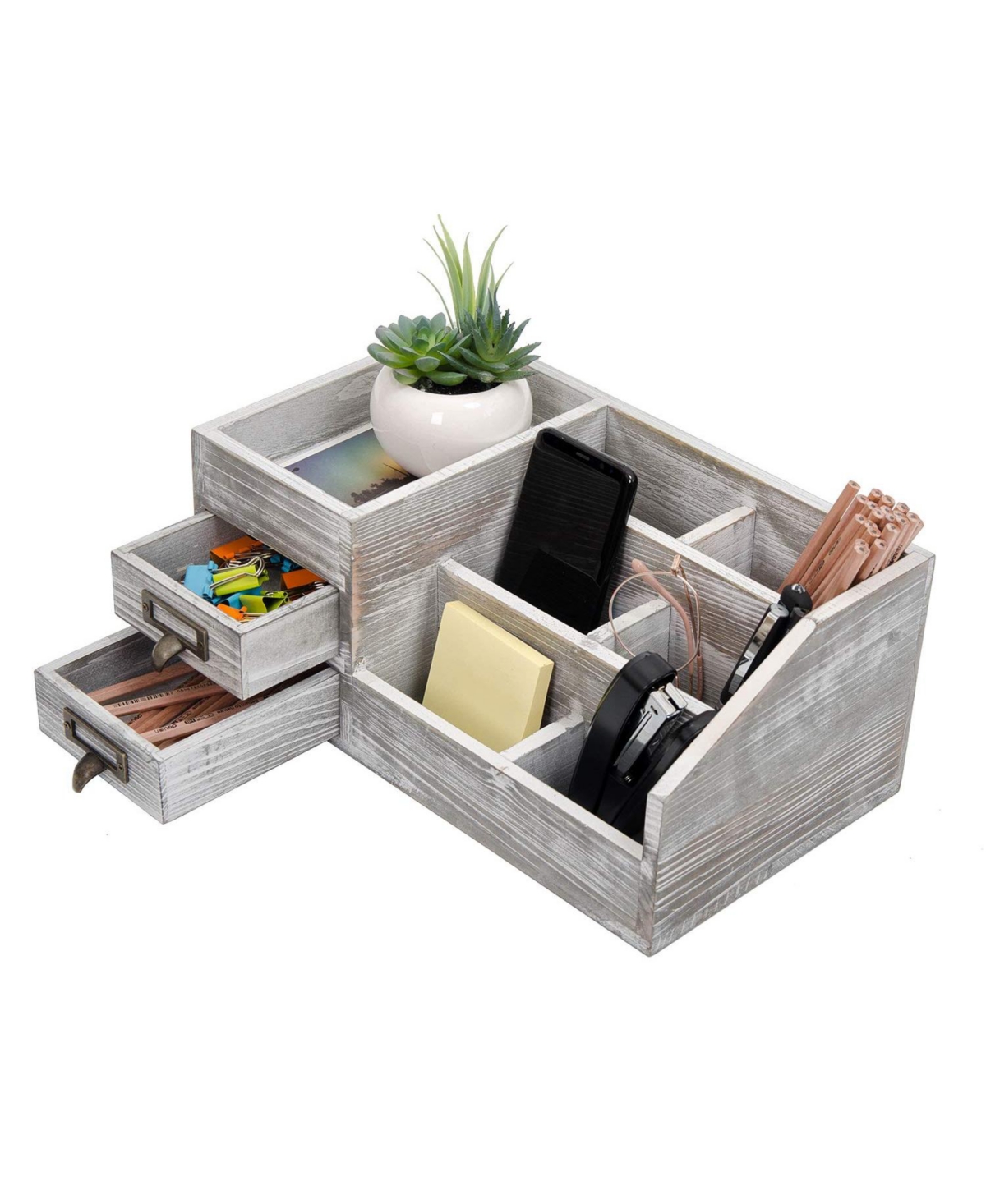 Click here for Danrong Rustic Wooden Desktop Organizer 2 Tier Dra... prices