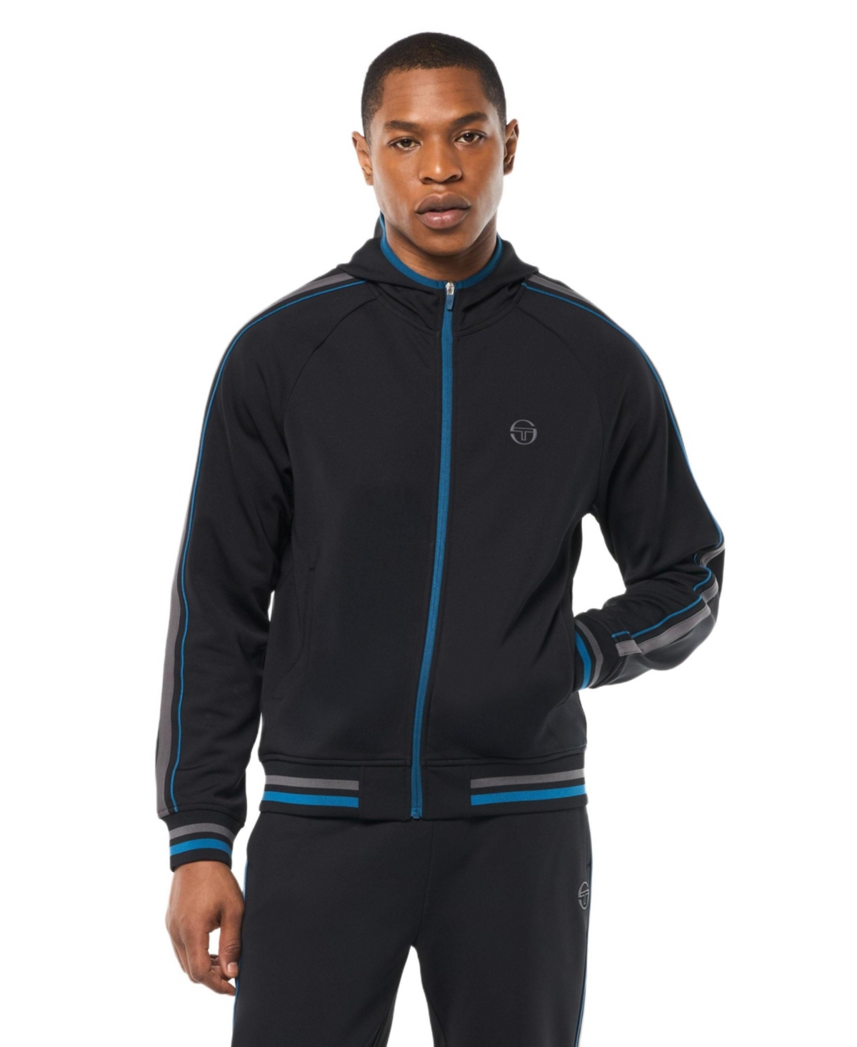 Click here for Sergio Tacchini Mens Pietro Track Jacket - Black b... prices