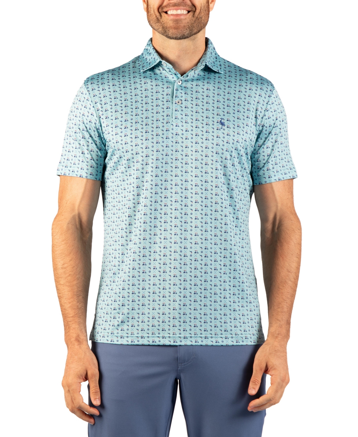 Click here for TailorByrd Mens Golf Carts Performance Polo - Seaf... prices