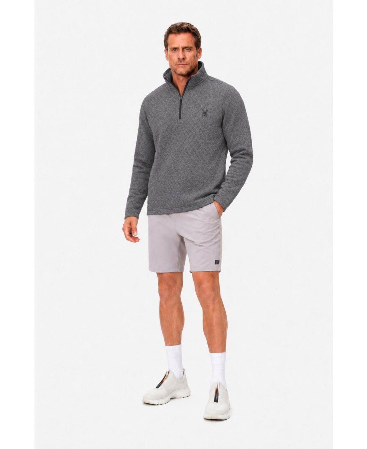 Click here for Spyder Mens Quilt Quarter Zip - Grey prices