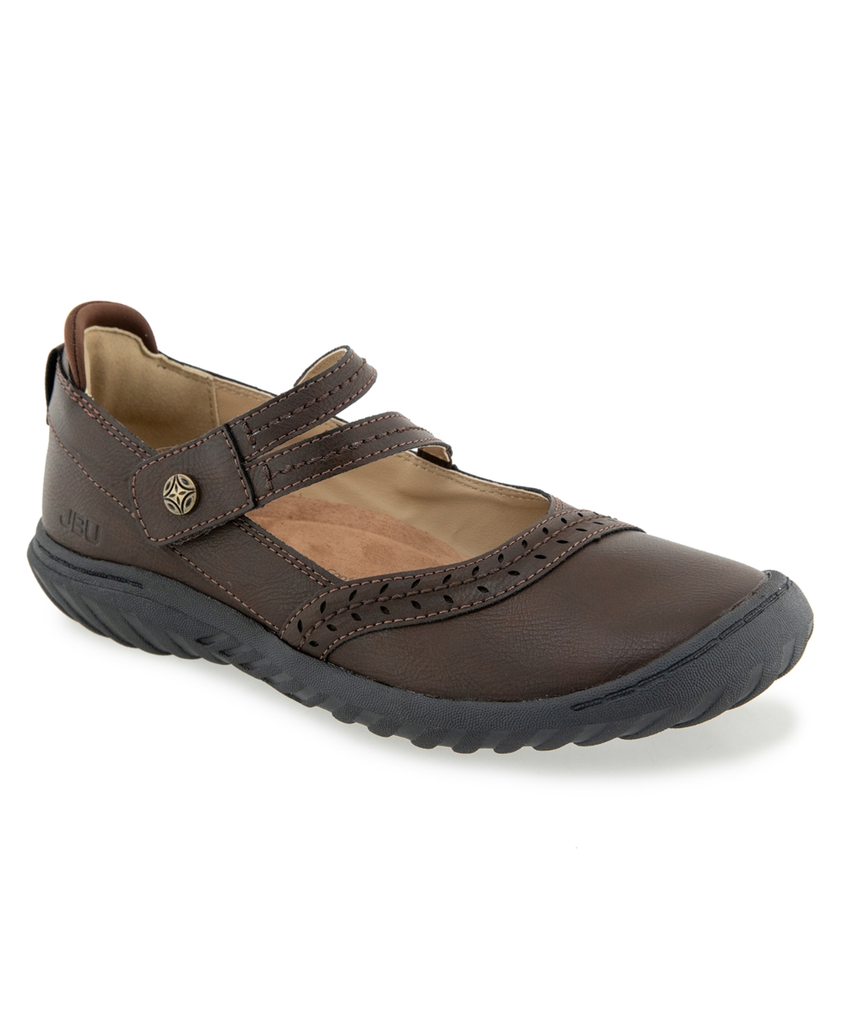 Click here for Jbu Womens Adeline-Wide Mary Jane Flats - Chocolat... prices