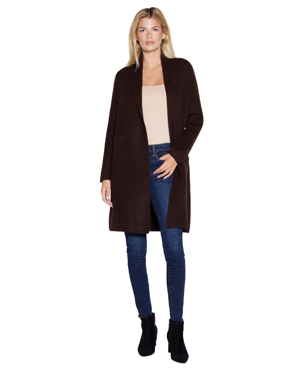 Click here for Belldini Womens Shawl Collar Open-Front Duster Car... prices
