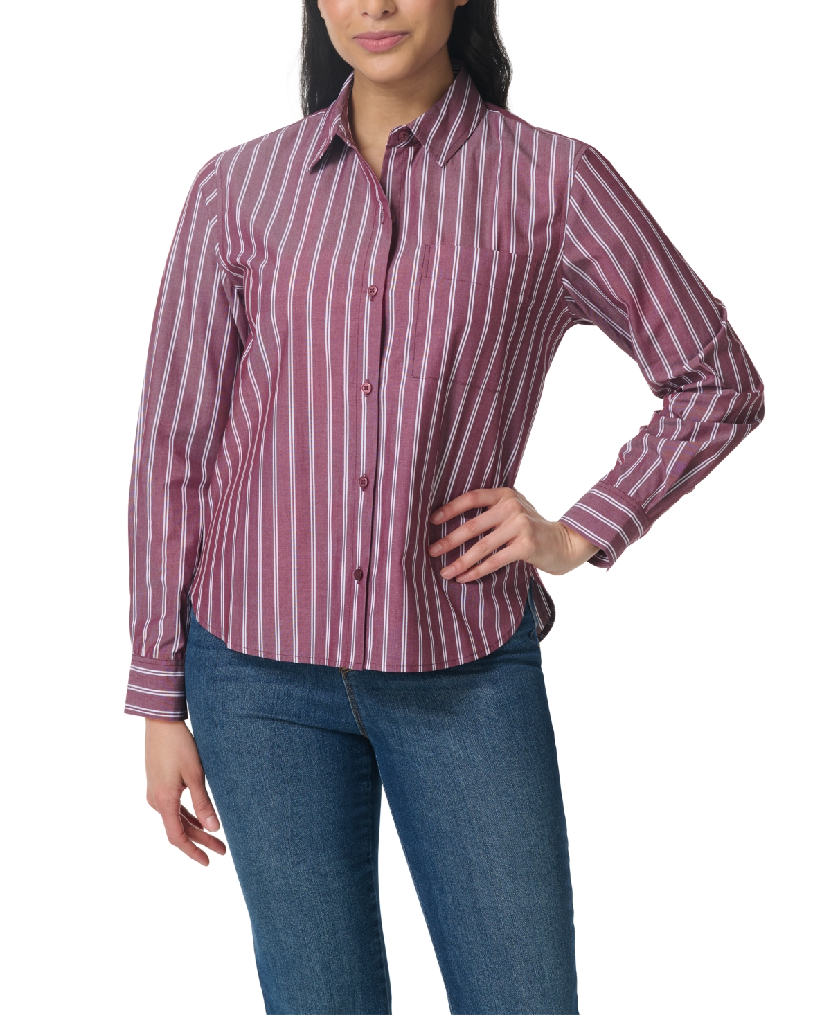 Click here for Gloria Vanderbilt Womens Livia Long-Sleeve Point-C... prices