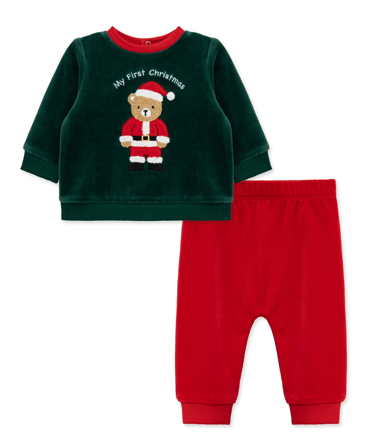 Click here for Little Me Baby Boys Embroidered Santa Bear Velour... prices