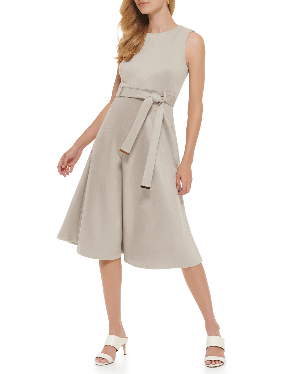 Click here for Calvin Klein Womens Crewneck Sleeveless A-Line Sue... prices