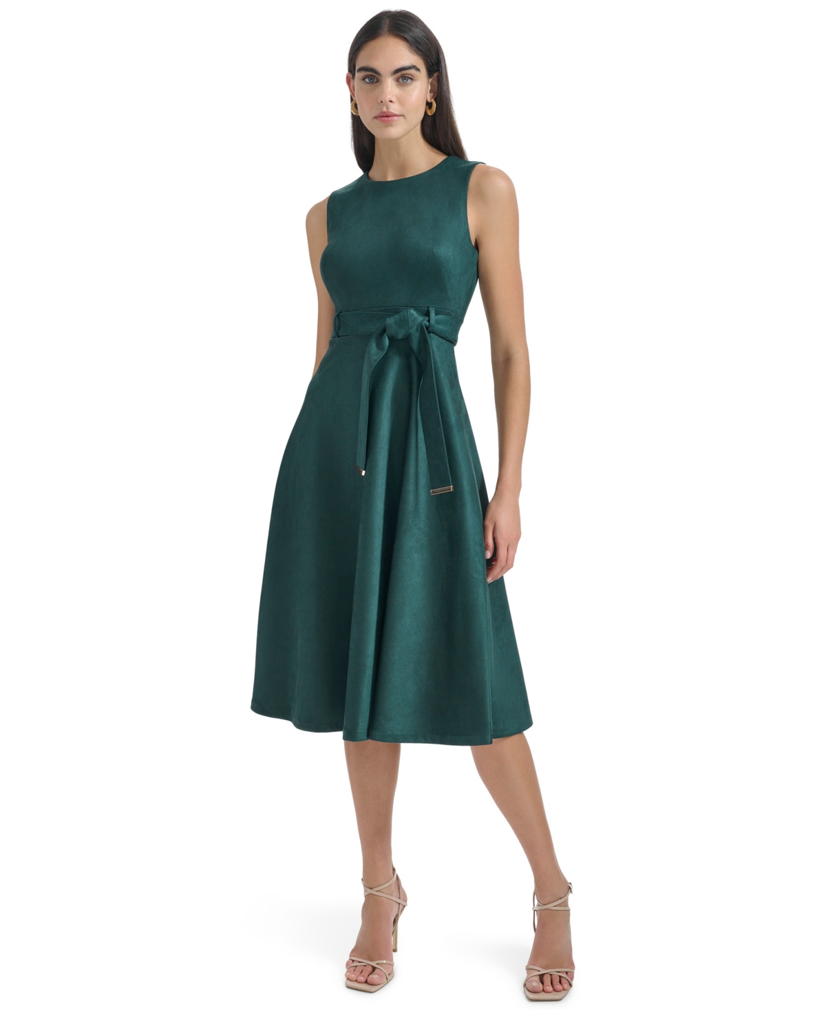 Click here for Calvin Klein Womens Crewneck Sleeveless A-Line Sue... prices