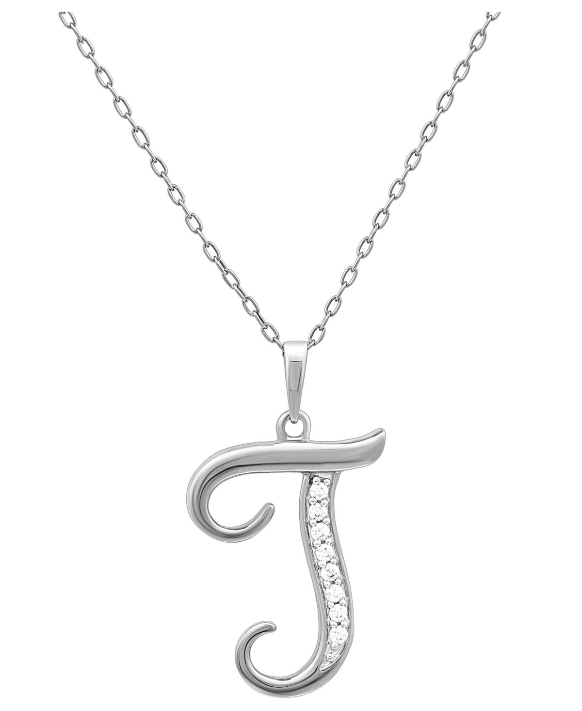 Click here for Diamond T Initial 18 Pendant Necklace (1/10 ct. t.... prices
