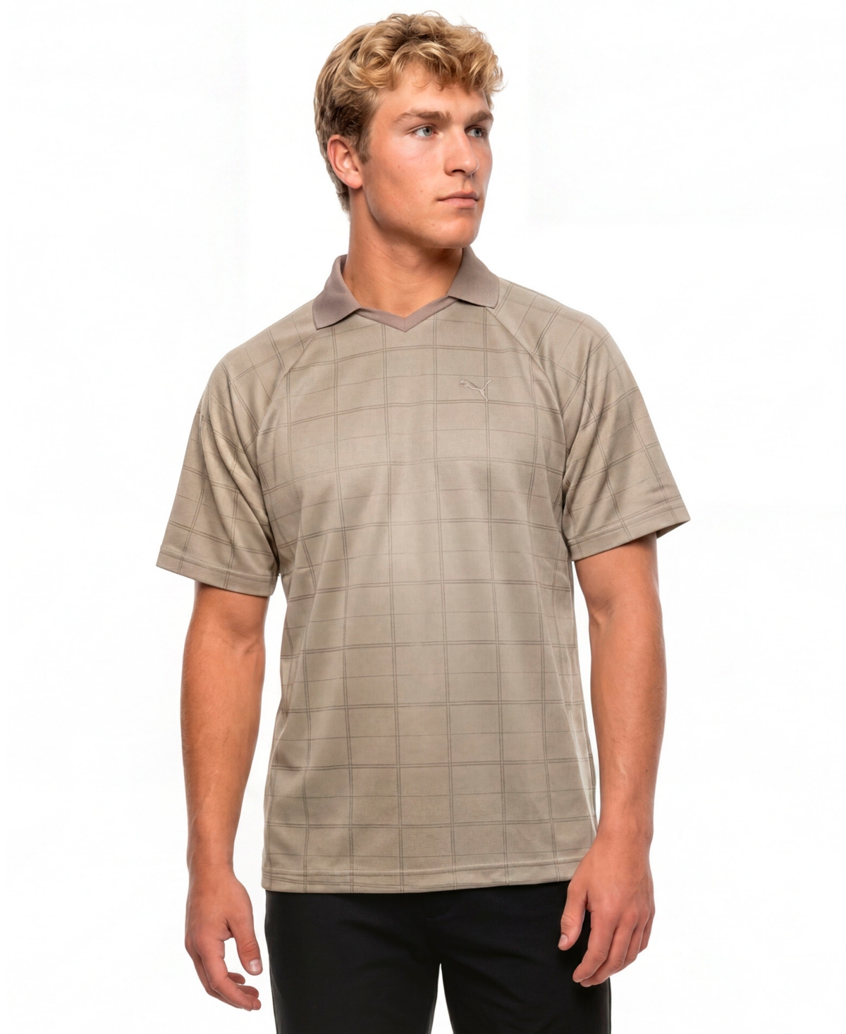 Click here for Puma Mens Elevated Tartan Regular-Fit Polo Shirt -... prices