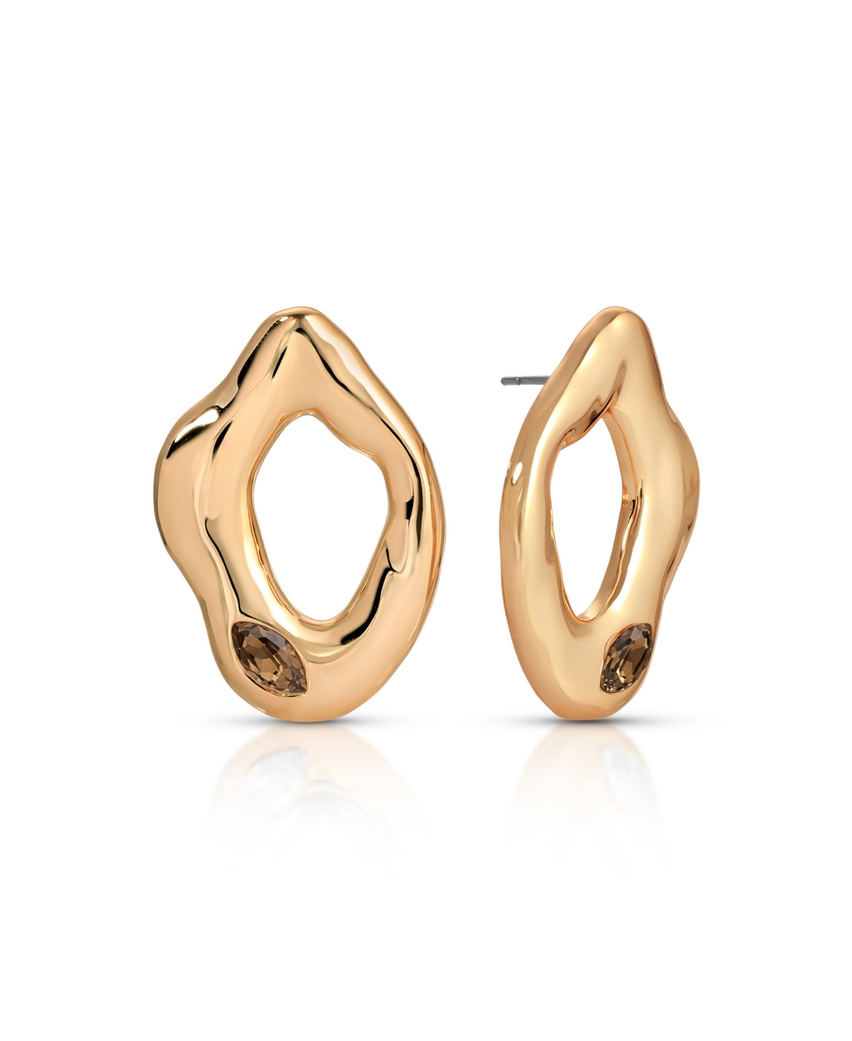 Click here for Ettika Melting Metal Crystal Earrings - Smokey Qua... prices