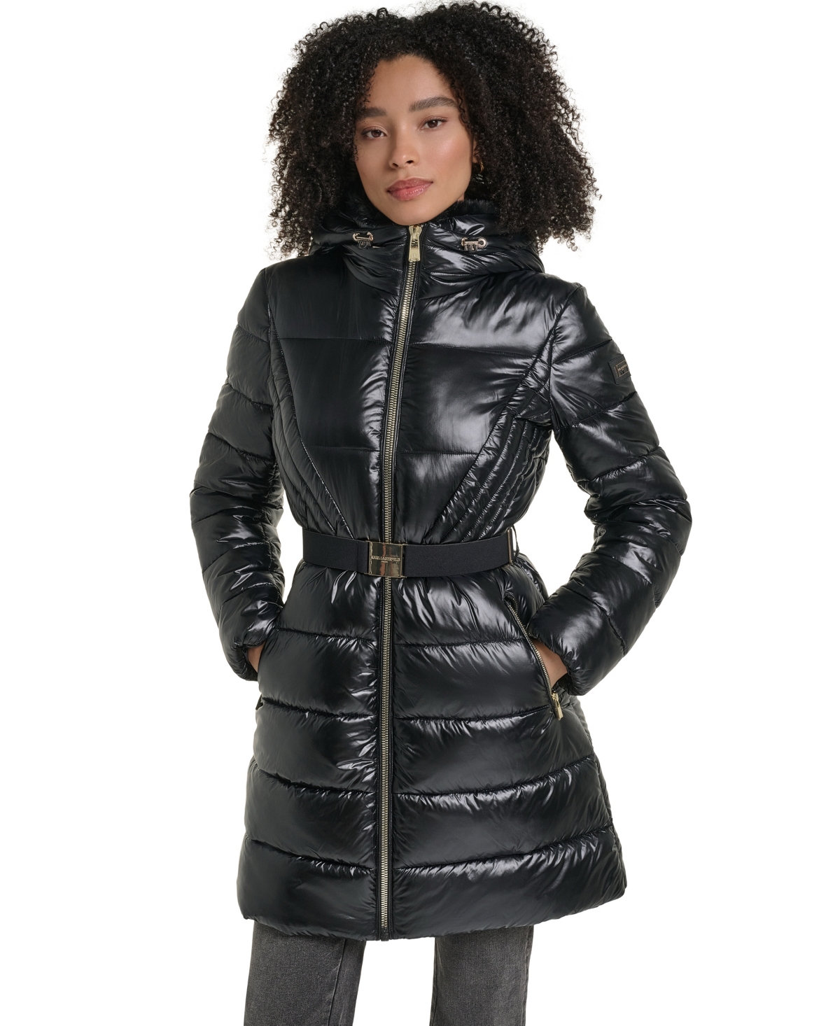 Click here for Karl Lagerfeld Paris Womens Belted Faux Fur Collar... prices
