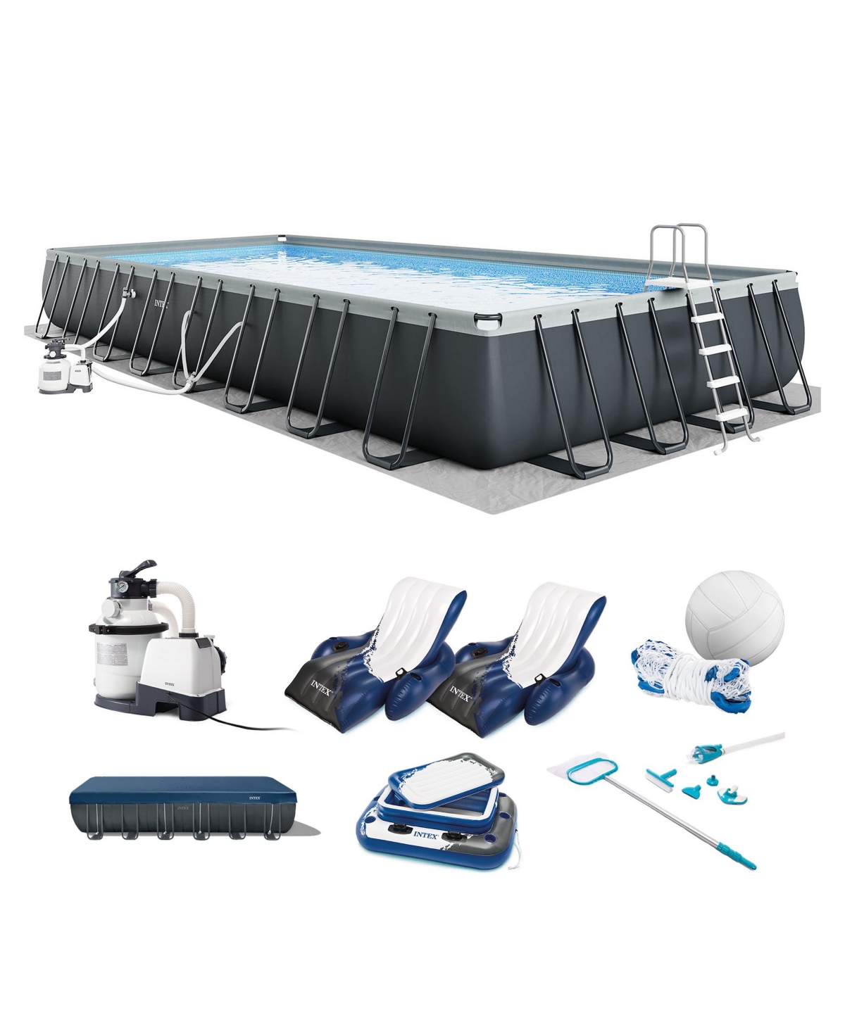 Click here for Intex 32 x 16 x 52 Ultra Xtr Rectangular Pool w/ 2... prices