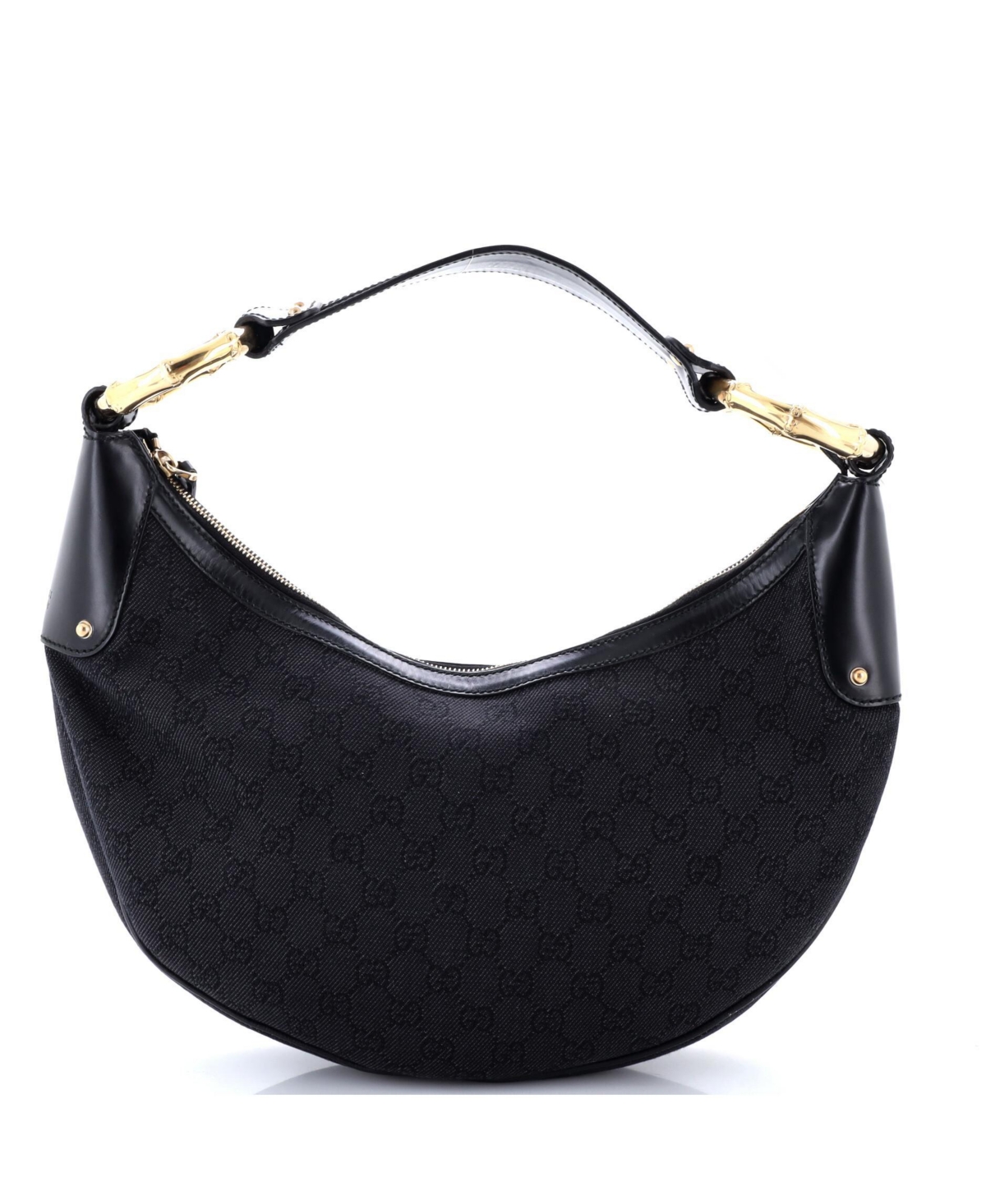 Click here for Pre-Owned Gucci Medium Bamboo Ring Half Moon Web H... prices