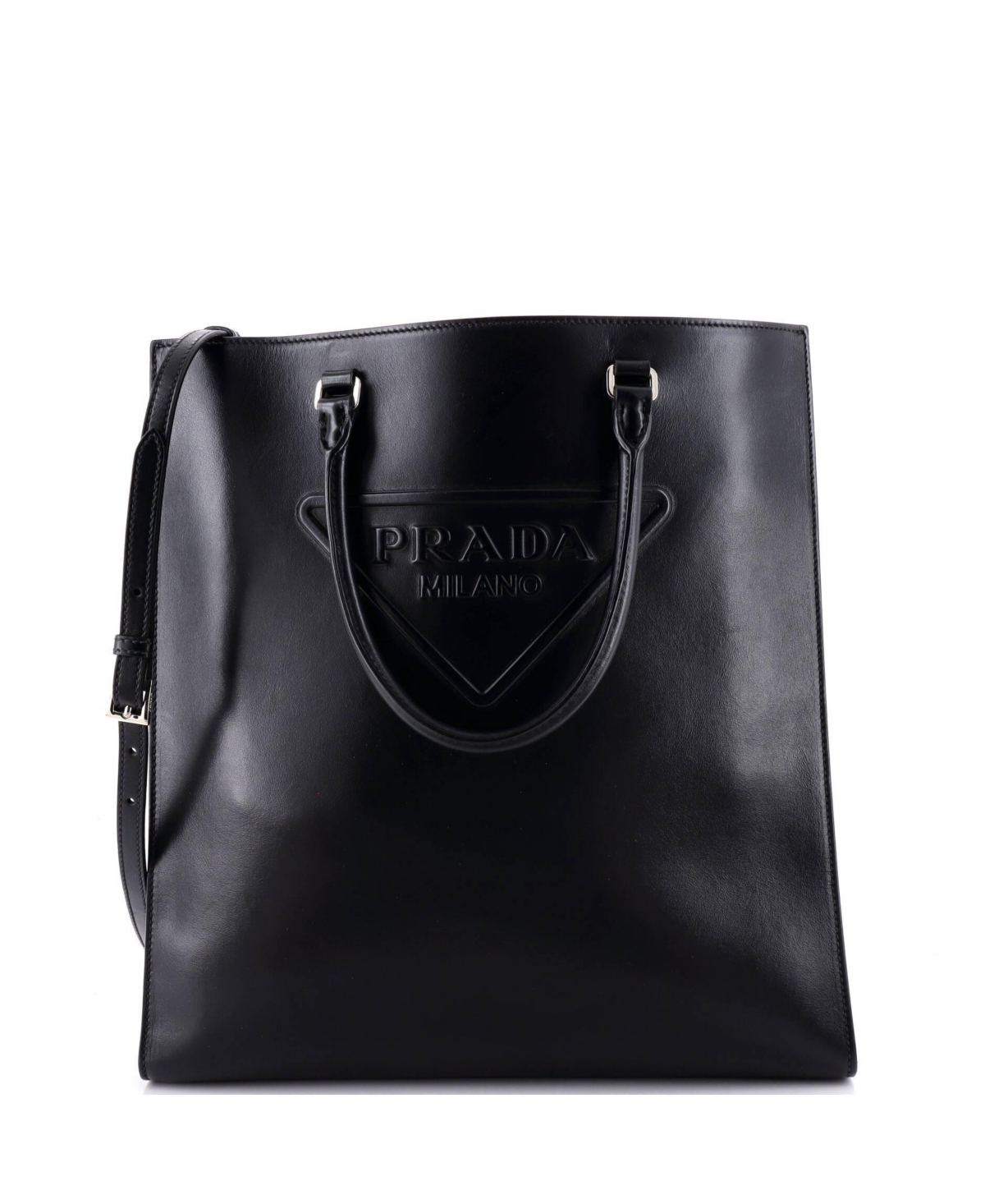 Click here for Pre-Owned Prada Medium Triangle Logo Convertible O... prices