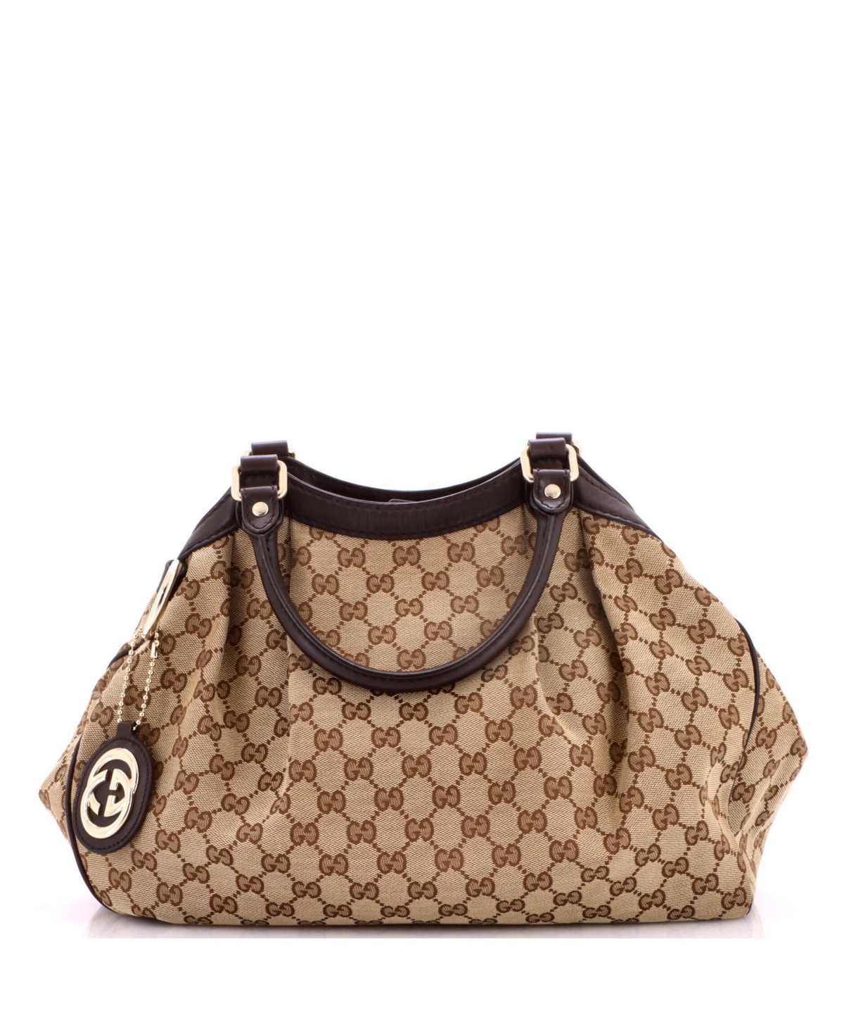 Click here for Pre-Owned Gucci Medium Sukey Tote Gg Canvas with L... prices