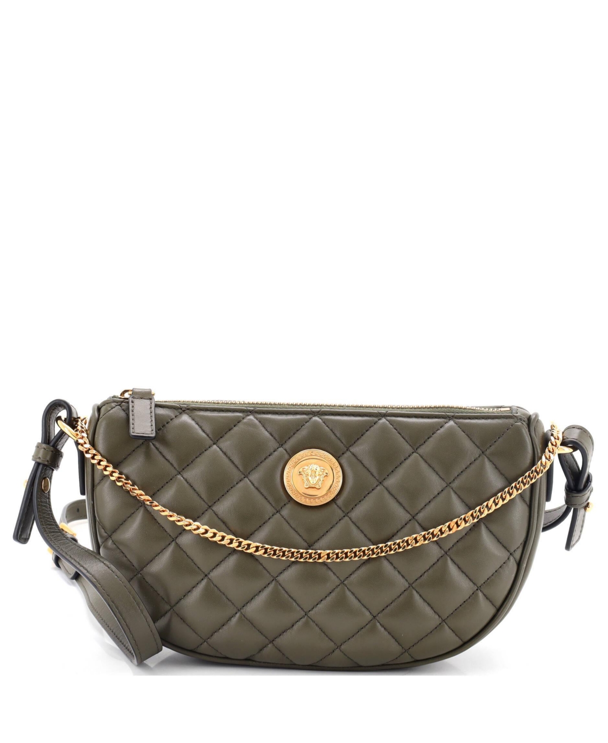 Click here for Pre-Owned Versace La Medusa Half Moon Crossbody Ba... prices