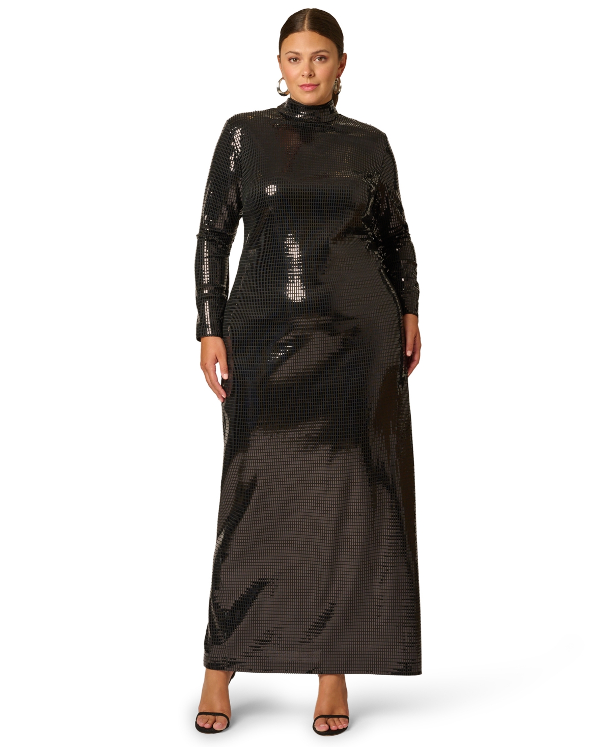 Click here for Adrianna Plus Size Sequin Open-Back Cutout Long Dr... prices