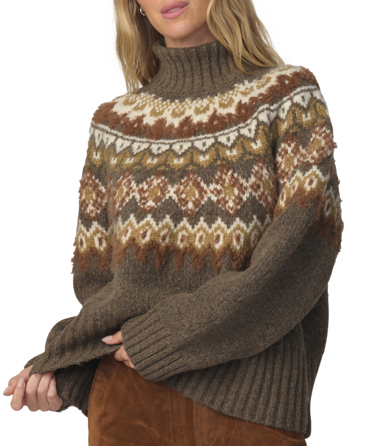Click here for Joes Jeans Womens Elva Fair Isle Turtleneck Sweate... prices