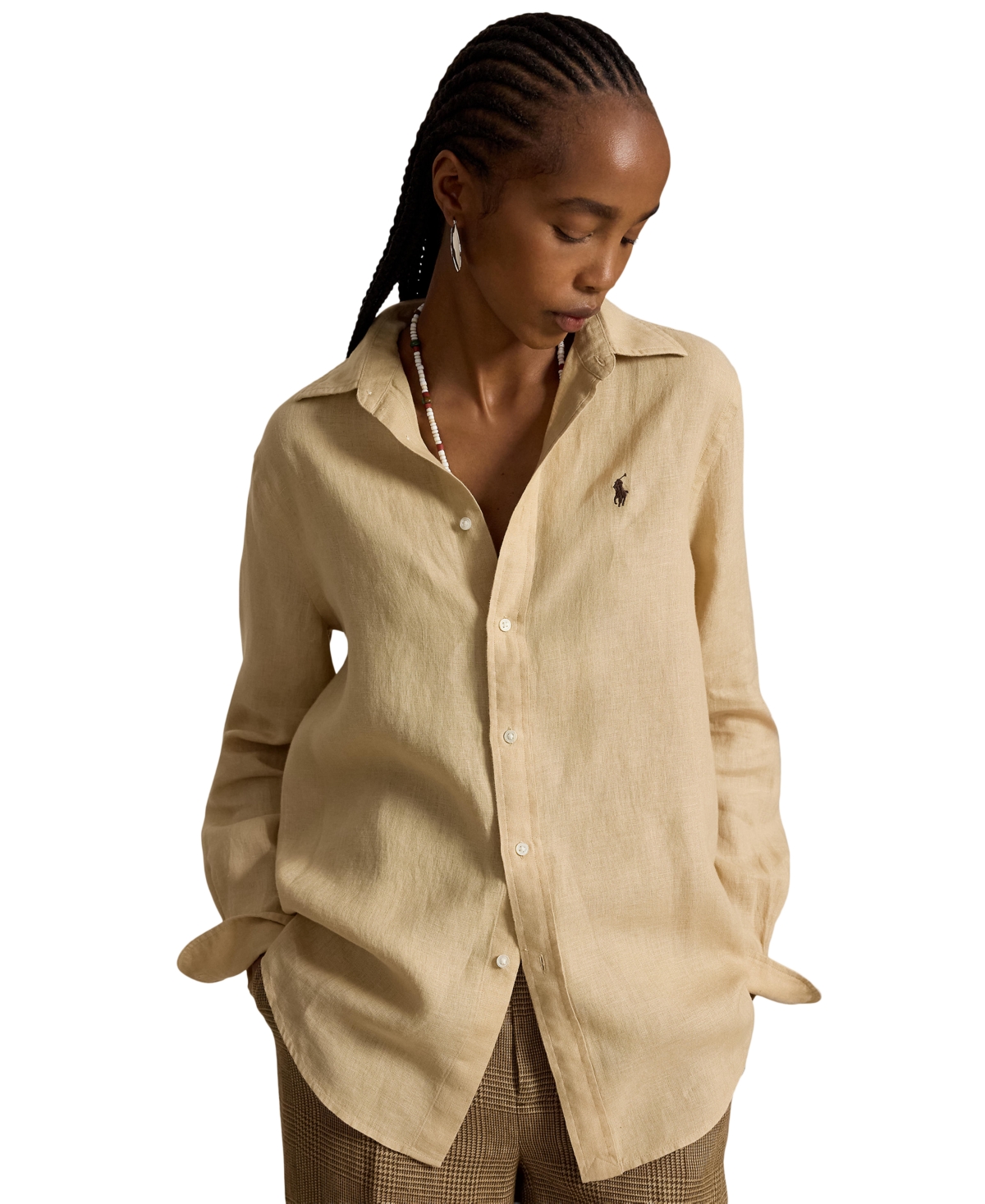 Click here for Polo Ralph Lauren Womens Classic-Fit 100 Linen Shi... prices
