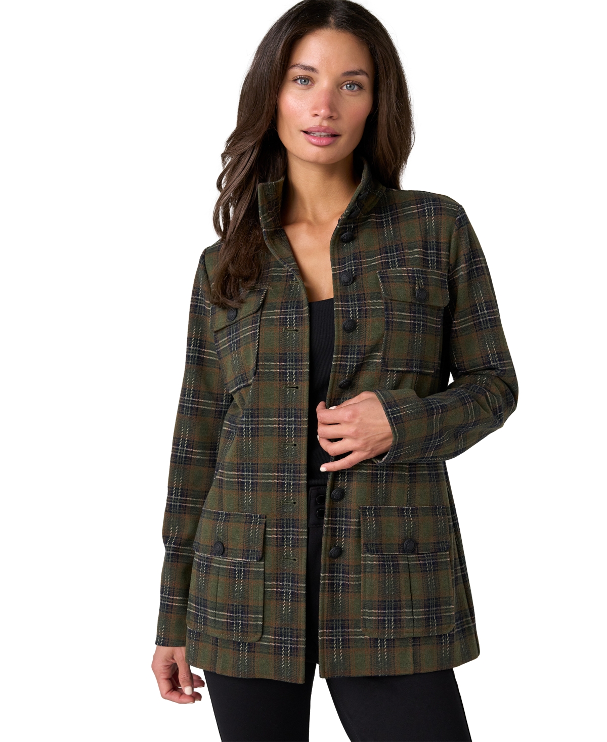 Click here for Liverpool Los Angeles Womens Tartan-Plaid Funnel-N... prices