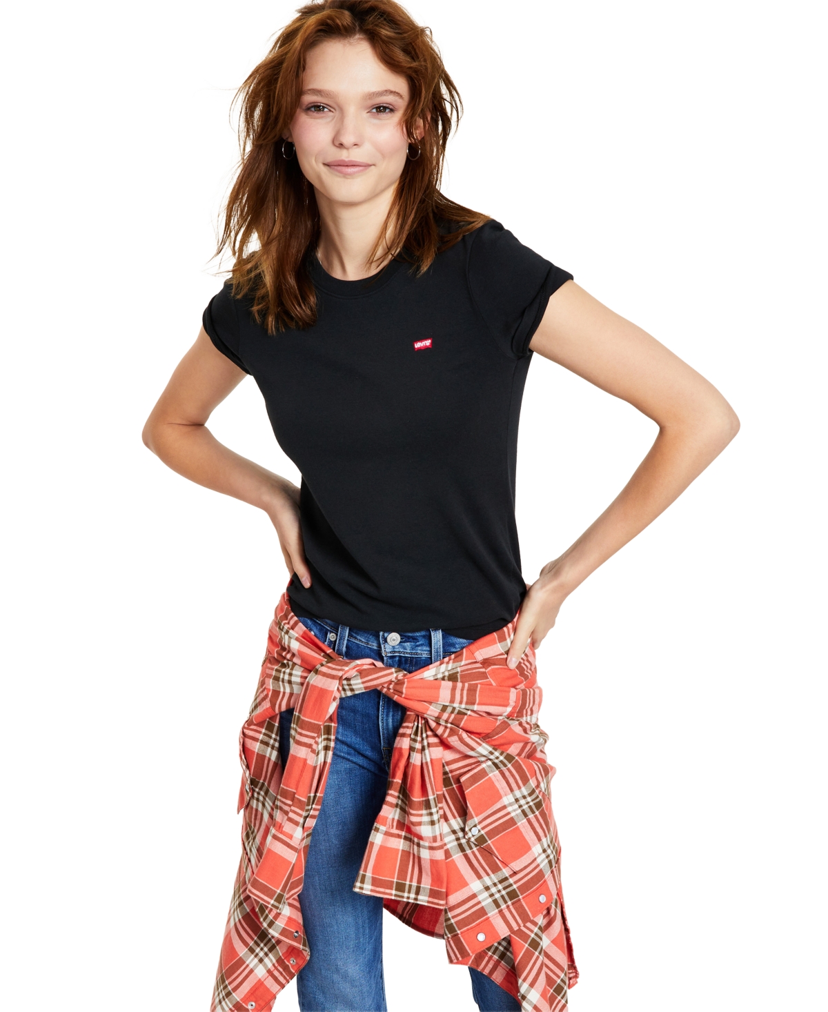 Click here for Levis Womens The Perfect Crewneck Cotton T-Shirt -... prices