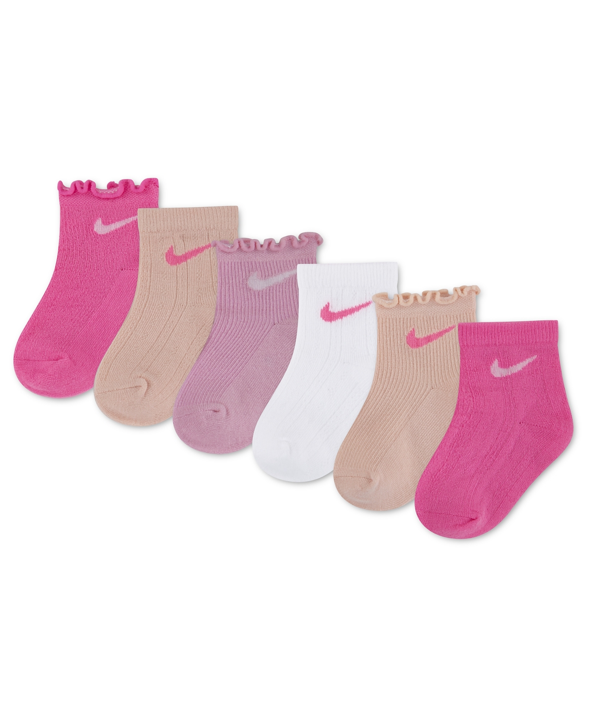 Click here for Nike Baby Girls 6M-4T Textured Ankle Socks  6-Pack... prices